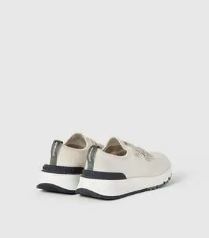 Brunello Cucinelli Cotton-blend Chiné-knit Sneakers