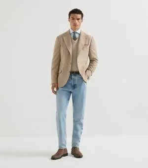 Brunello Cucinelli Cashmere V-neck Sweater - Beige