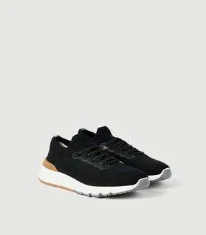 Brunello Cucinelli Cotton Knitted Sneakers