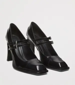 Alexander McQueen Leather Niko Mary Jane Pumps 95