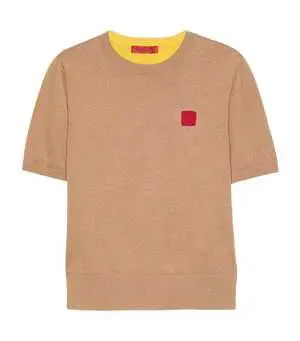 Max & Co. Cotton-cashmere Reversible Short-sleeve Sweater - Brown
