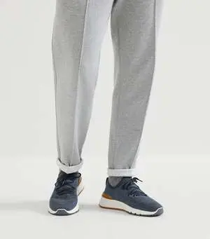 Brunello Cucinelli Cotton-blend Chiné-knit Sneakers
