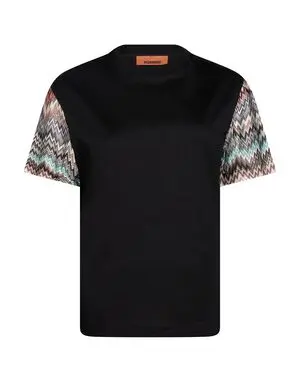 Missoni Multicolor Zigzag Print Cotton T-shirt - Black