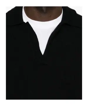 LANEUS Fine-knit Long-sleeve Sweater - Black