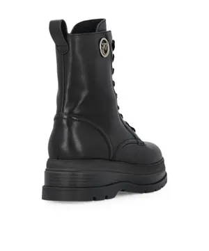 Pinko Logo Plaque Lace Up Ankle Boots