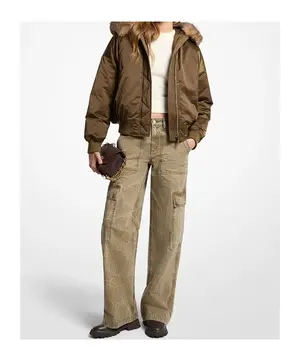 Michael Kors Faux Fur-trimmed Hooded Bomber Jacket - Duffle