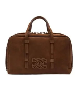 Casadei Velour Suede Bag - Charred