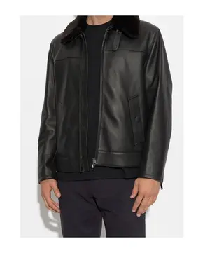 Brioni Long-sleeve Leather Jacket