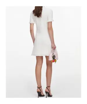 SELF-PORTRAIT Textured Knit Mini Dress - Cream