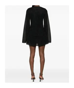 Oseree Lurex Plunge Mini Dress