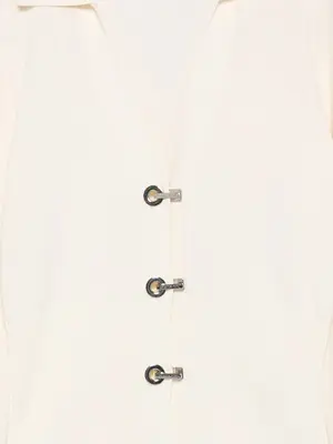 Patrizia Pepe Ribbed Polo Cardigan - White