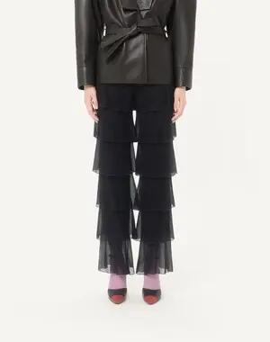 Valentino Garavani Lightweight Georgette Pleated Trousers
