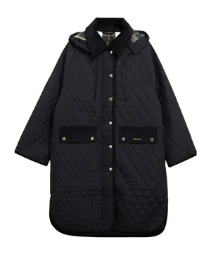 Barbour Hooded Diamond Quilted Long Coat