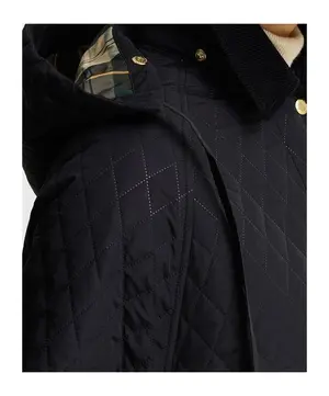 Barbour Hooded Diamond Quilted Long Coat