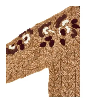 Ermanno Scervino Cable-knit Floral-embroidered Sweater