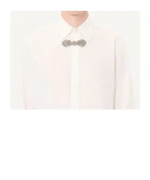 Valentino Garavani Long-sleeved Cotton Poplin Shirt With Embroidered Frog Closure - No