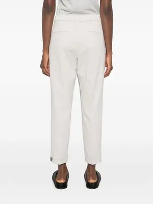 Peserico Cropped-leg Turn-up Trousers - Grey
