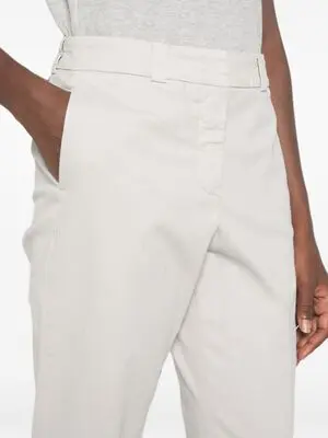 Peserico Cropped-leg Turn-up Trousers - Grey