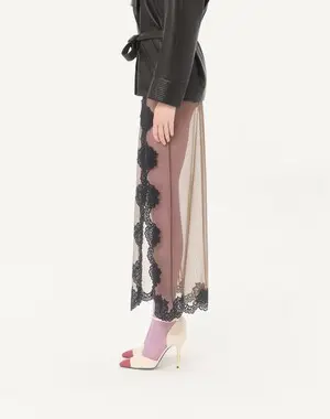 Valentino Garavani Long Skirt In Sheer Tulle - No