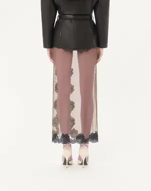 Valentino Garavani Long Skirt In Sheer Tulle - No