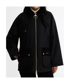 Barbour Cord Collar Waxed Field Jacket