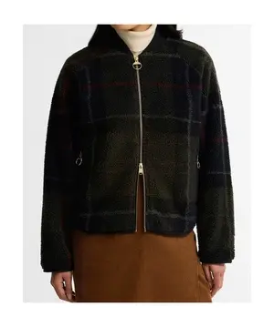 Barbour Tartan Fleece Bomber Jacket