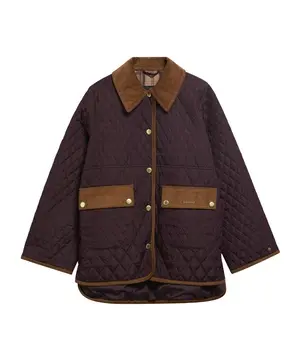 Barbour Diamond Quilted Cord Collar Jacket