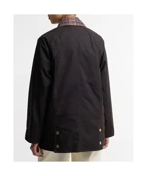 Barbour Tartan Collar Waxed Jacket