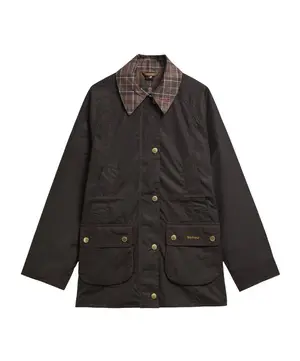 Barbour Tartan Collar Waxed Jacket