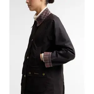 Barbour Tartan Collar Waxed Jacket