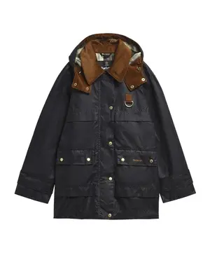 Barbour Hooded Cord Collar Waxed Parka
