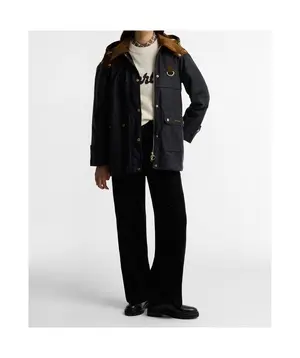 Barbour Hooded Cord Collar Waxed Parka