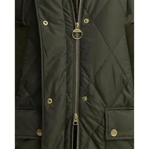 Barbour Diamond Quilted Long Hooded Coat