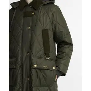 Barbour Diamond Quilted Long Hooded Coat