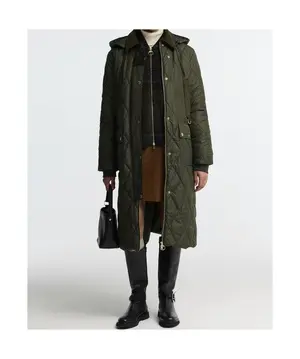 Barbour Diamond Quilted Long Hooded Coat