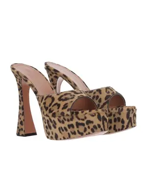 Amina Muaddi Cheetah Print High-heeled Sandals