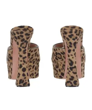 Amina Muaddi Cheetah Print High-heeled Sandals