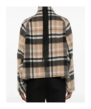 Pinko Check-pattern High-neck Coat