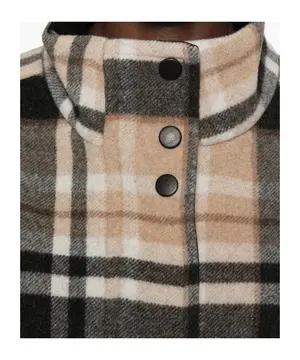 Pinko Check-pattern High-neck Coat