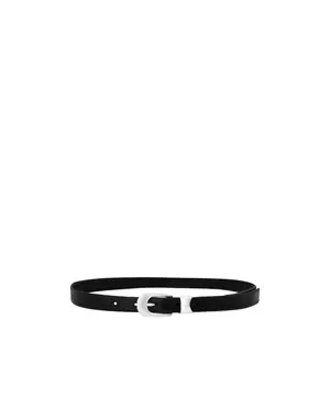 Our Legacy Leather Thin Pin Buckle Belt - Black