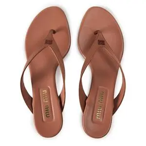 Miu Miu Satin Thong Kitten Heel Mules