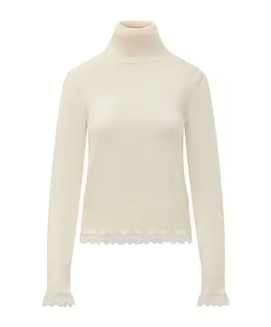GANNI Lace Merino Turtleneck - No