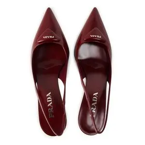 Prada Pointed Slingback High Heels - Red