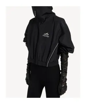 Balenciaga Cropped Track Jacket - Black