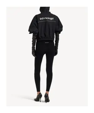 Balenciaga Cropped Track Jacket - Black