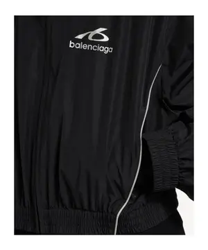 Balenciaga Cropped Track Jacket - Black