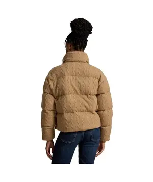 Polo Ralph Lauren Cropped Cable Knit Down Jacket