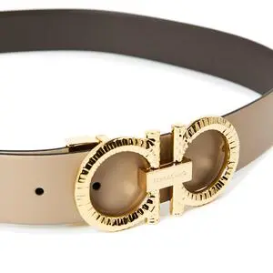 FERRAGAMO Casual Belt With Double-ring Buckle - No
