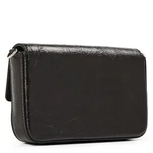 Fendi Crinkled Leather Chain Shoulder Bag