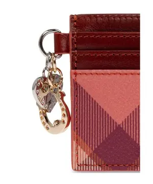 VIVIENNE WESTWOOD Checked Charm Card Holder Wallet